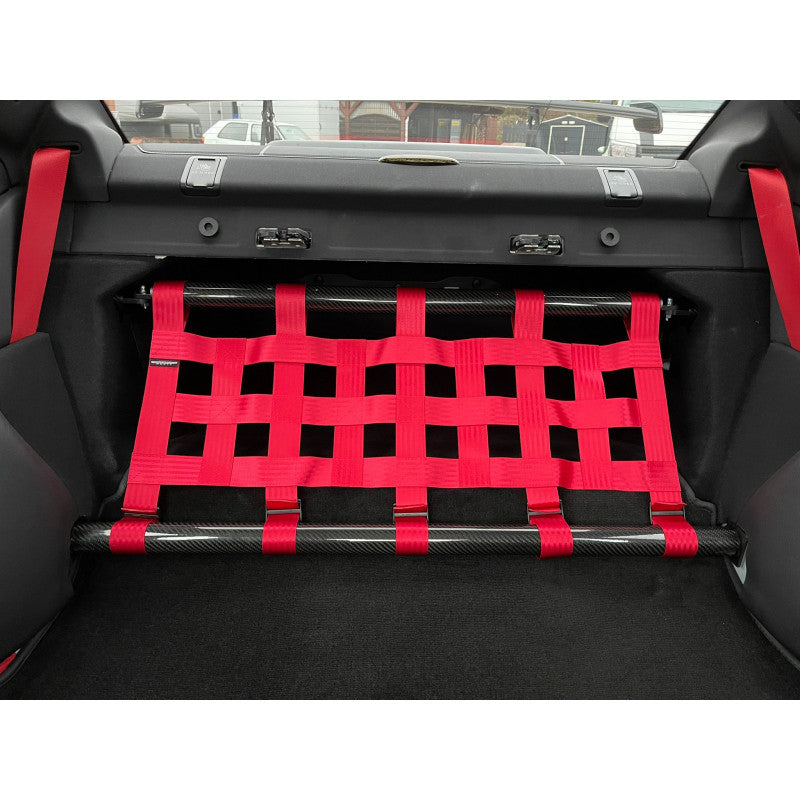 Rear seat delete fullkit V2 - Double strut bar, net and carpet for Mer ...